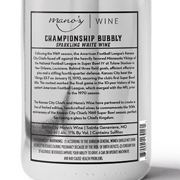 Kansas City Chiefs | Dining | Kc Chiefs 969 Metallic Silver Champagne ...